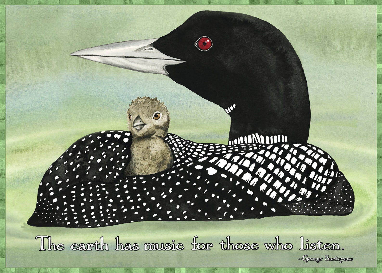 Loon Music set of 4 Loon Card Maine Card Lake Card Blank Card - Etsy