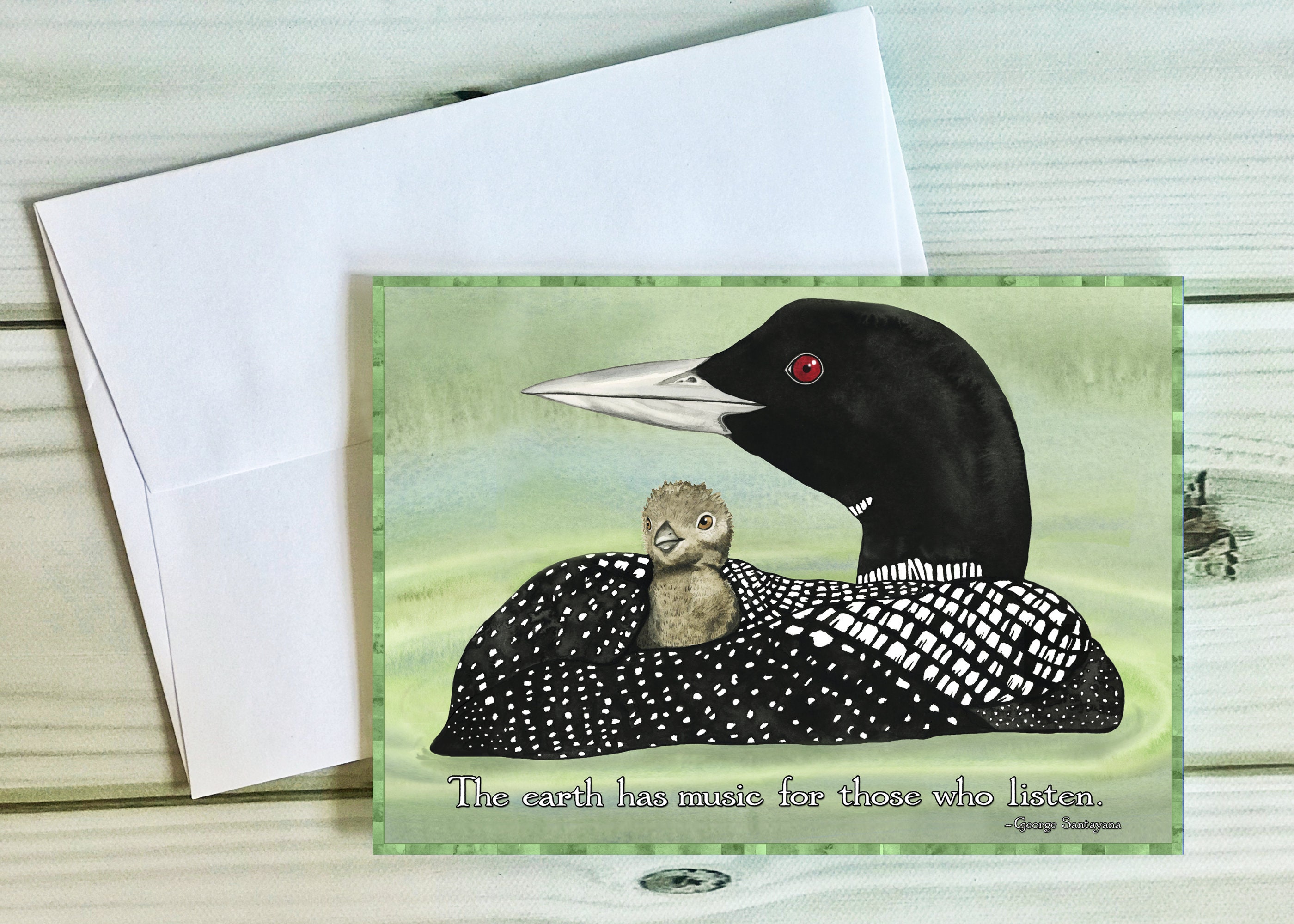 Loon Music Birthday Card set of 4 Loon Card Maine Card Lake Card ...