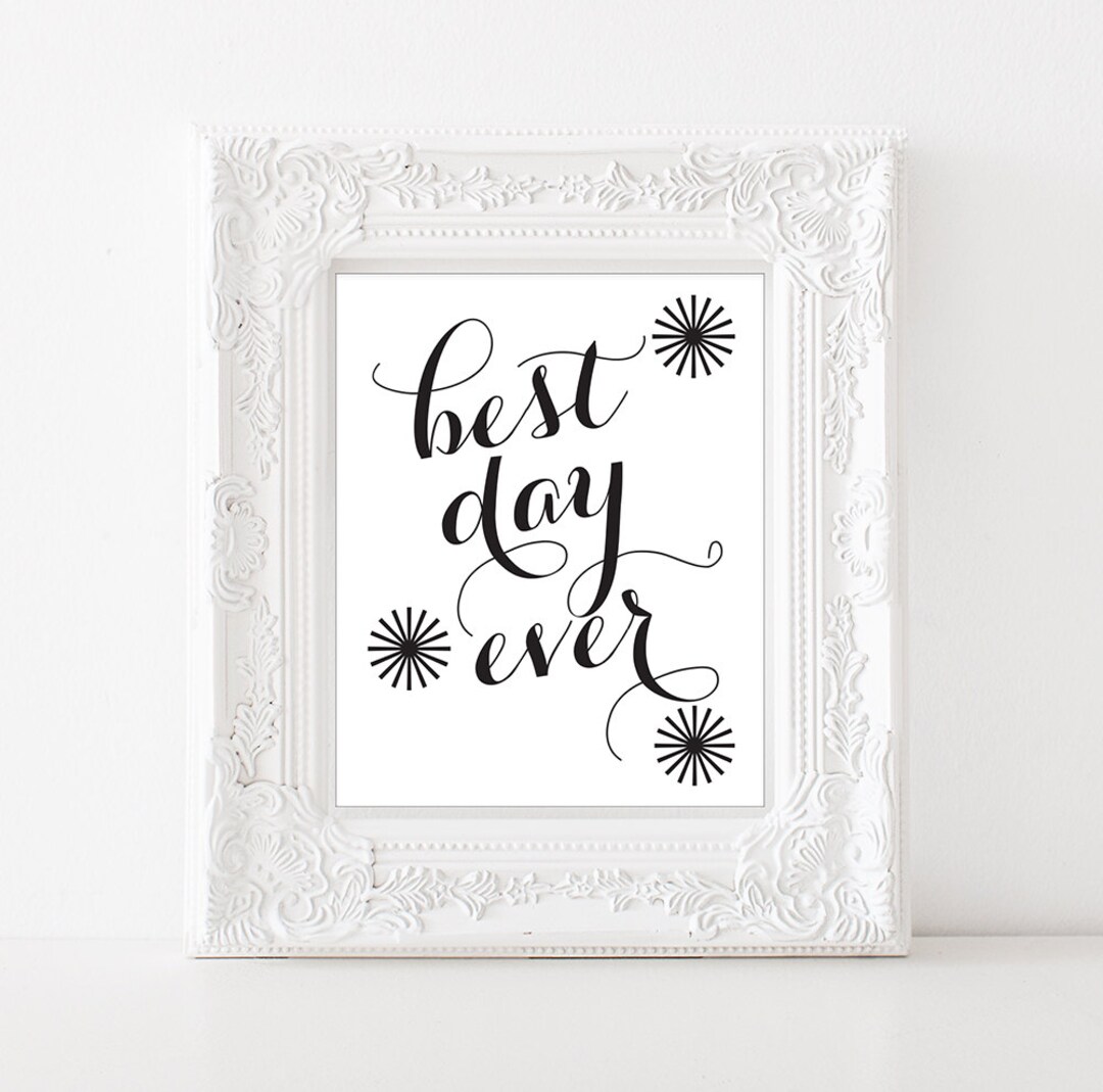 Printable Wedding Best Day Ever Sign Retro Sunburst Best Day - Etsy