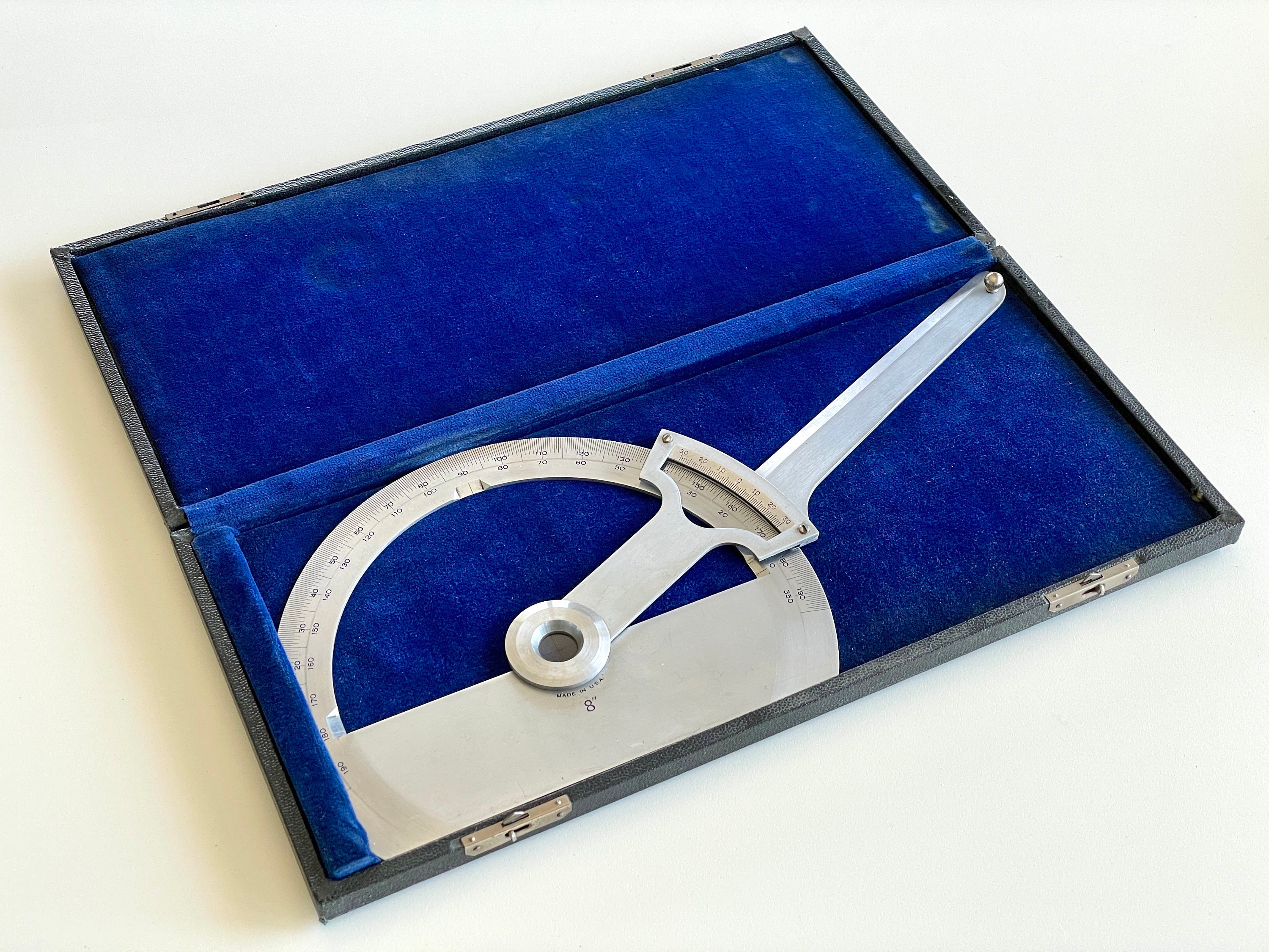 Vintage Nickel Silver 8 Semi-circular Protractor With Arm Drafting Tool ...