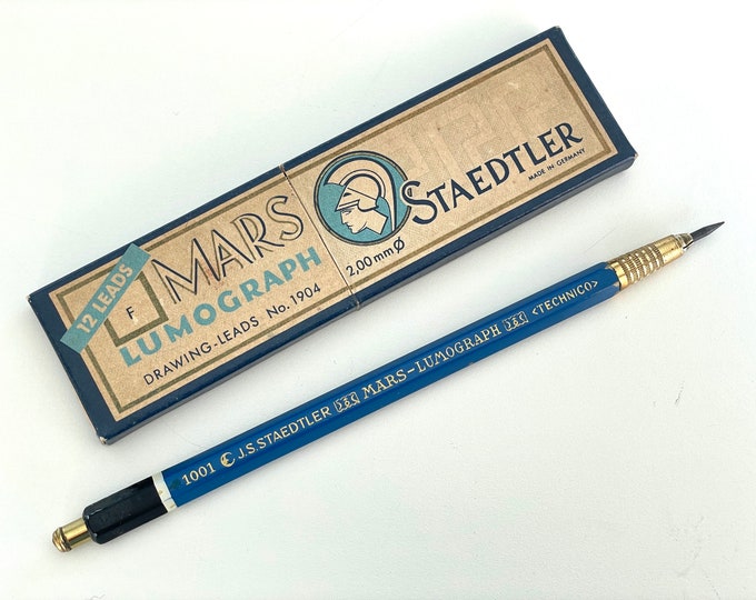 RARE 2.0mm J.S. Staedtler Mars Lumograph Technico 1001 Wood Barrel Cap ...