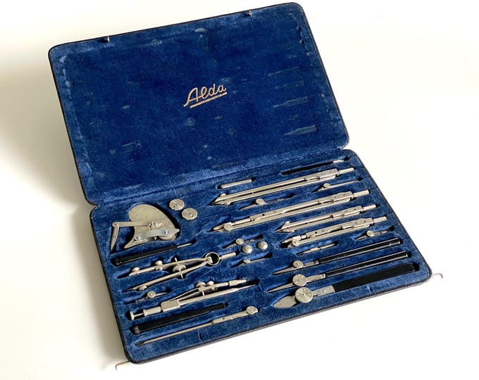 Vintage Alda PRÄZISION XII Drafting Tools Case Drawing Architecture ...