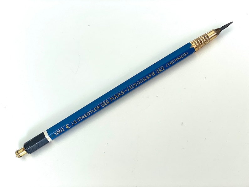 RARE 2.0mm J.S. Staedtler Mars Lumograph Technico 1001 Wood Barrel Cap ...