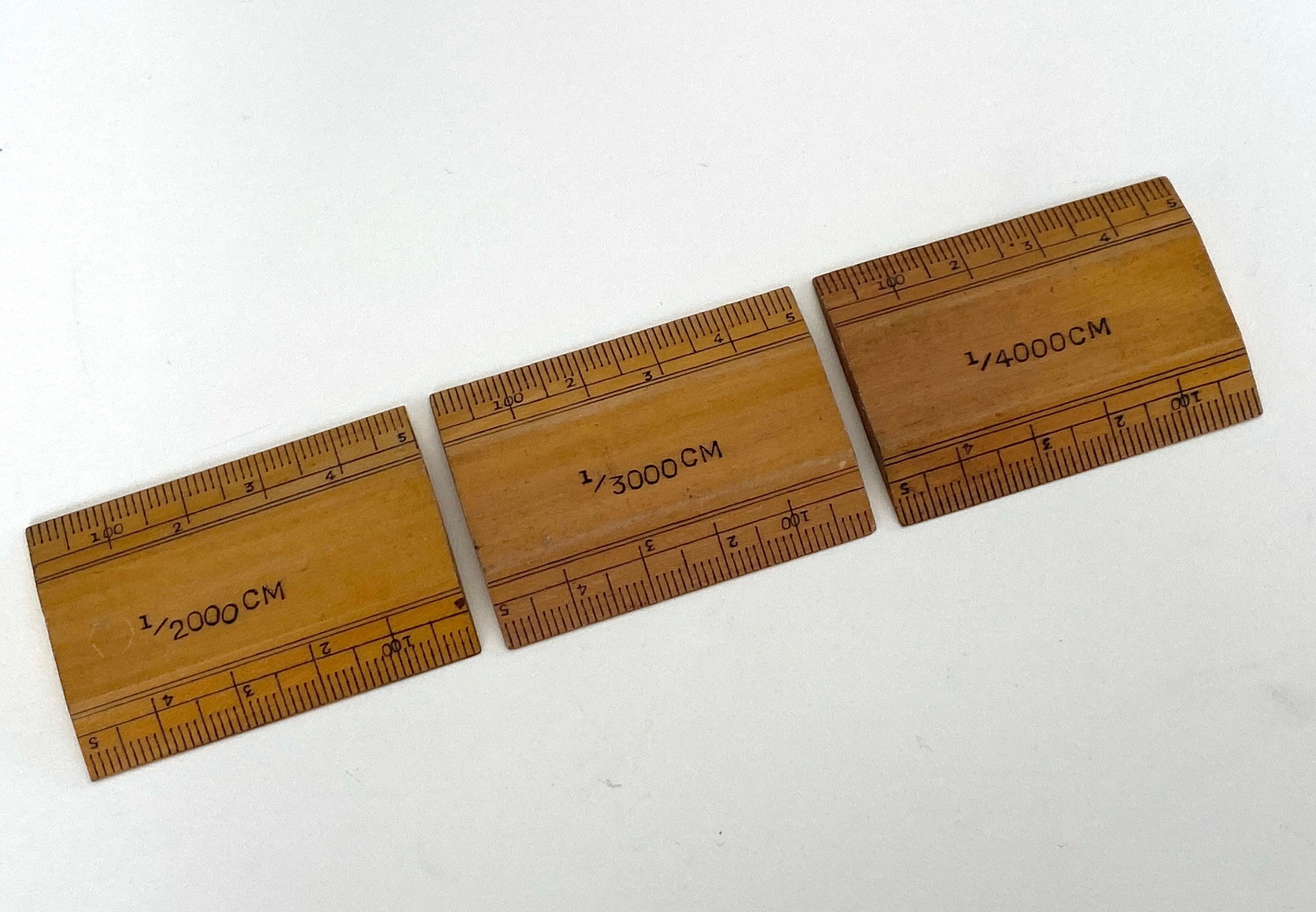 Three Vintage BOXWOOD Finger Scale Rules Drafting Drawing Engine ...