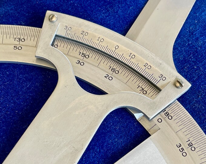 Vintage Nickel Silver 8 Semi-circular Protractor With Arm Drafting Tool ...