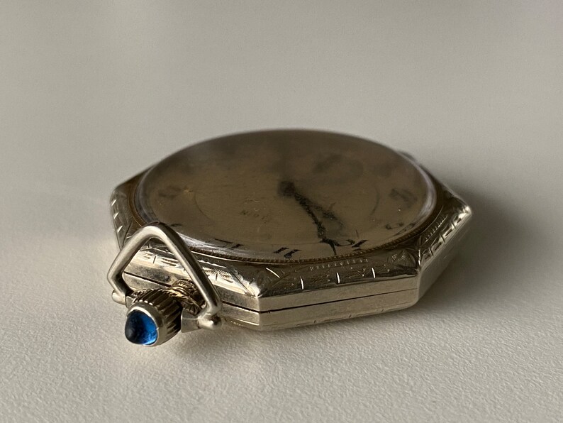 Complete 100 Year Old ELGIN 1923 Antique Vintage POCKET WATCH With Chain and Knife White and ...