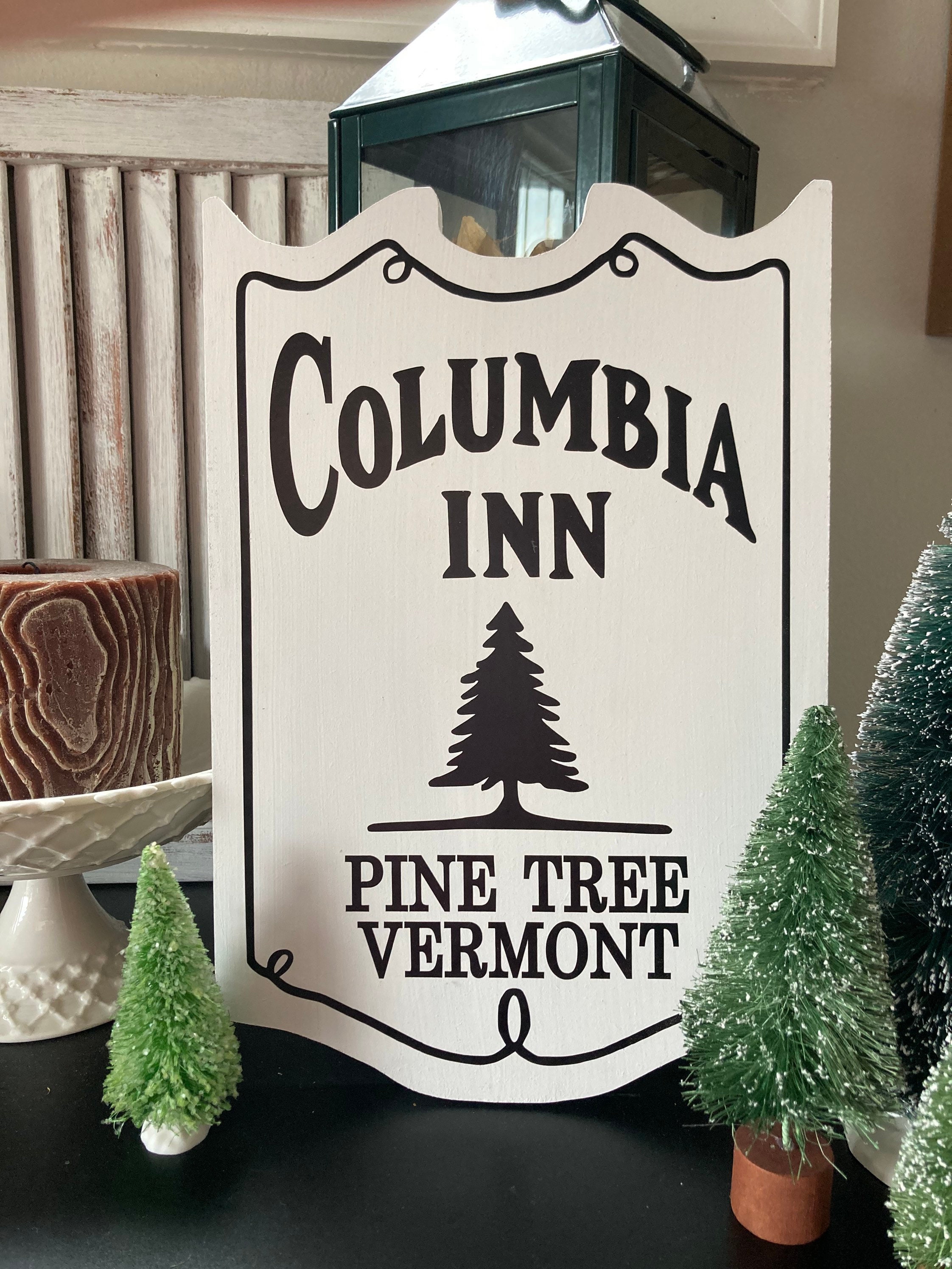 White Christmas Columbia Inn Pine Tree Vermont Sign - Etsy