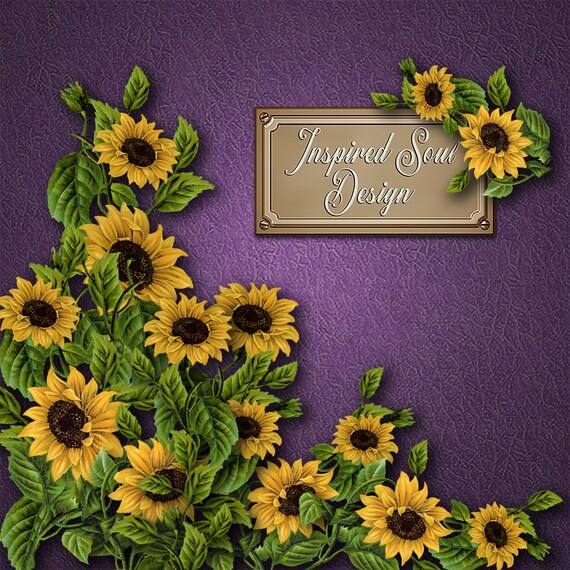30 Sunflower Overlay Designs Bundle PNG Files Transparent - Etsy