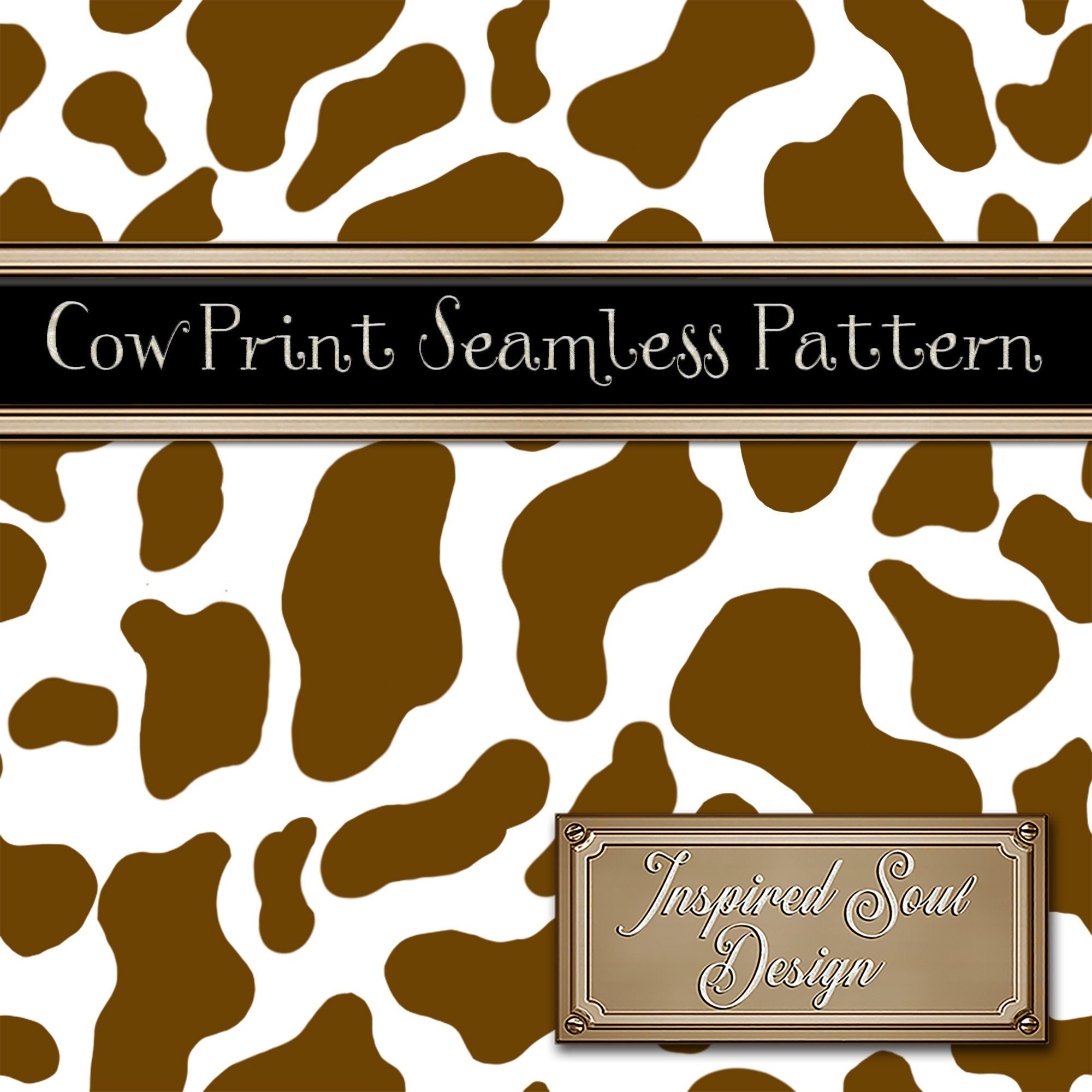 Cow Hide Print Brown Pattern Overlays -seamless, Repeatable PNG & SVG ...