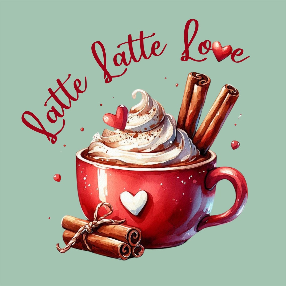 Valentine PNG Graphic Overlay "latte Latte Love" Transparent Background ...