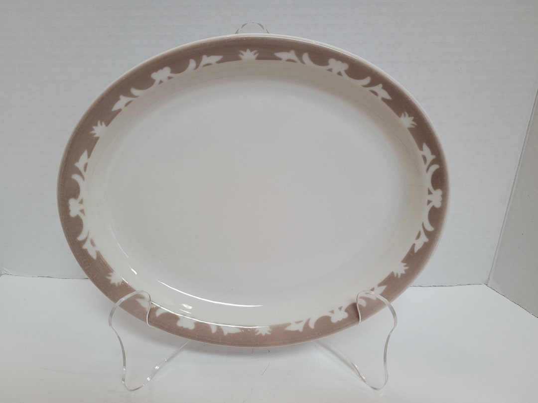 Diner China Set of 2 Nutmeg Pattern Syracuse China Serving Platters L ...