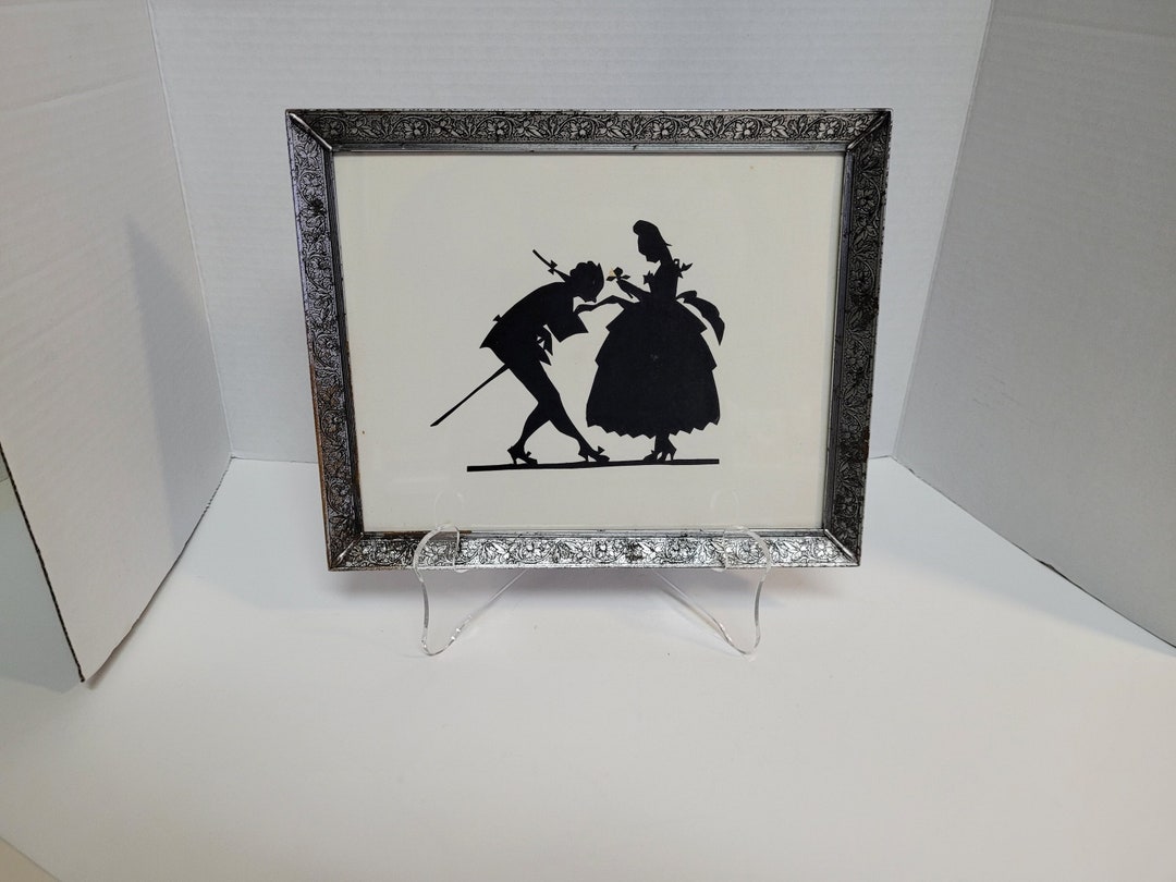Vintage Silhouette Colonial Woman and Man - Etsy