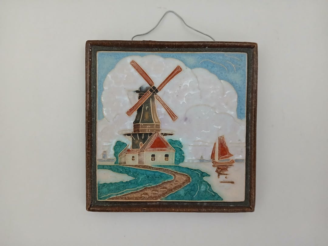 Royal Delft Decorative Tile Multi Color Windmill and Boat Scene - Etsy