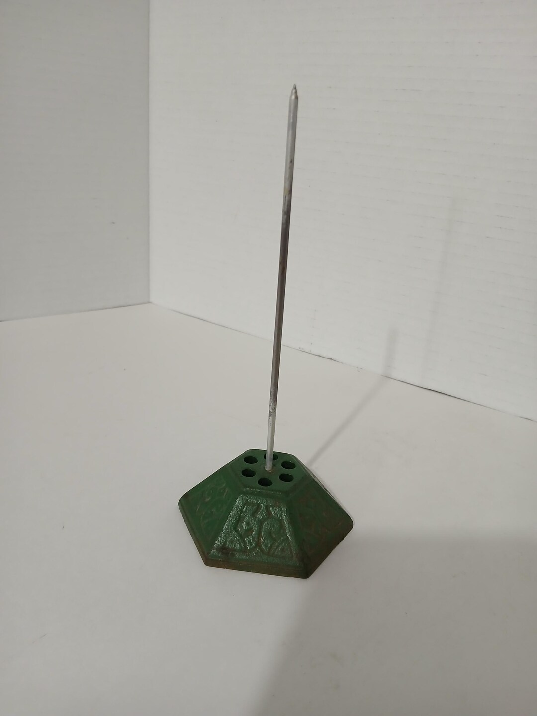 Vintage Green Metal Receipt Sharp Spike Bill Holder Home Office - Etsy