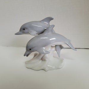 Otagiri Dolphins Figurine Vintage Porcelain Jumping Dolphins - Etsy