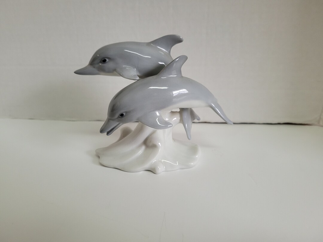 Otagiri Dolphins Figurine Vintage Porcelain Jumping Dolphins - Etsy