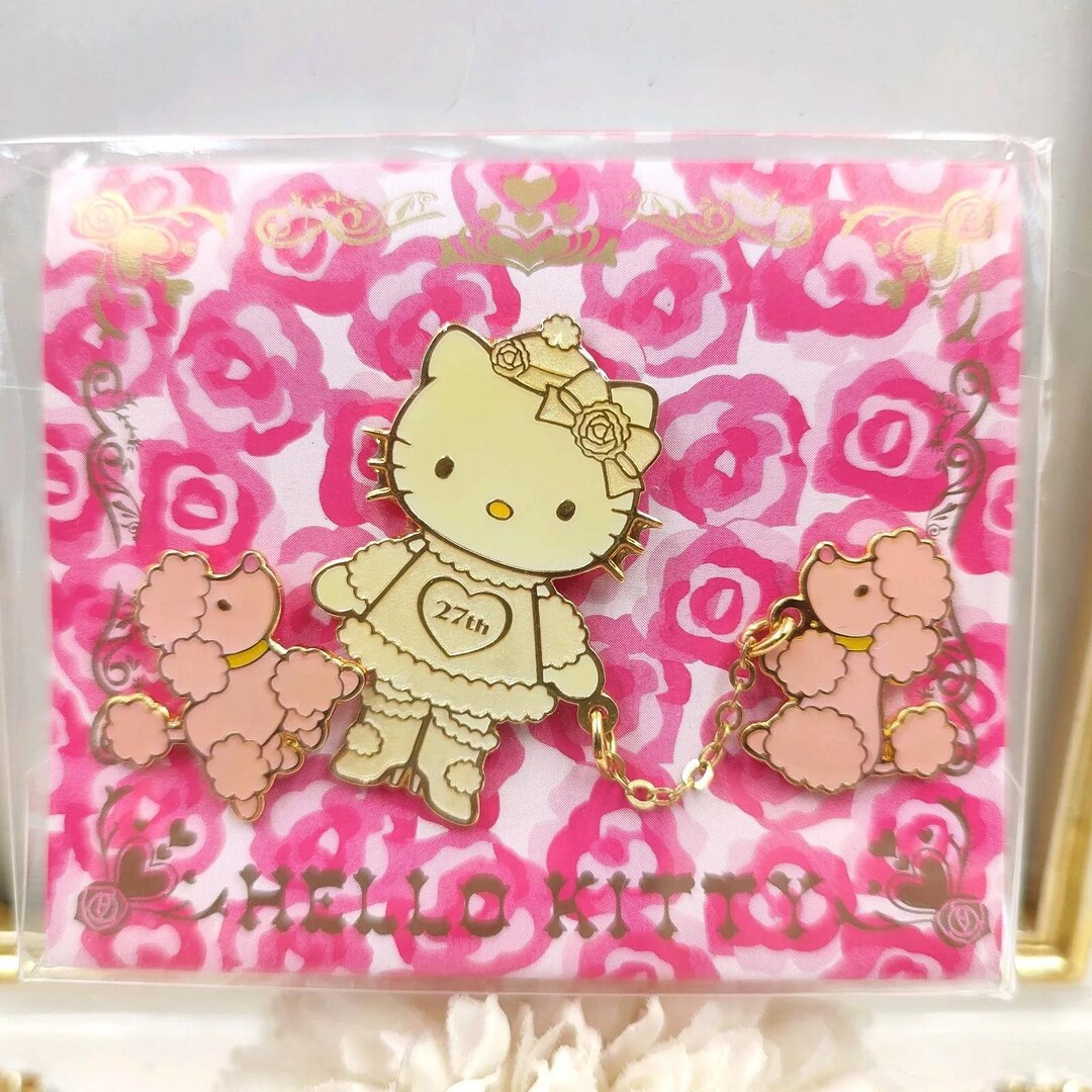 Hello Kitty Pin Badge 27th Anniversary Kitty Poodle Dog Vintage 2001 ...