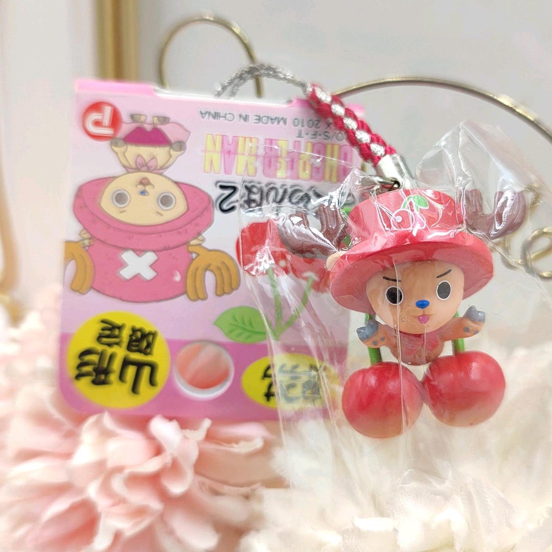 One Piece Tony Tony Chopper Cherry Mini Figure Strap Keychains - Etsy