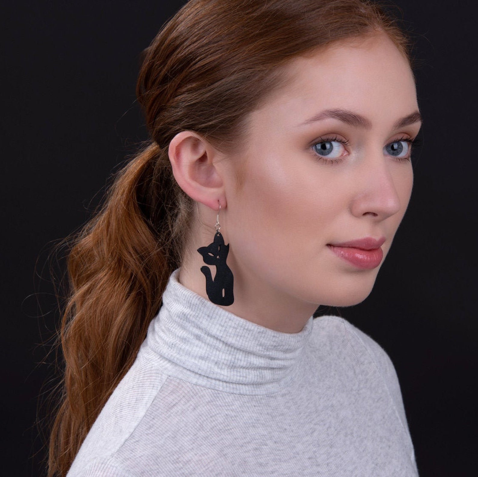 Black Cat Recycled Inner Tube Earrings Non Leather - Etsy