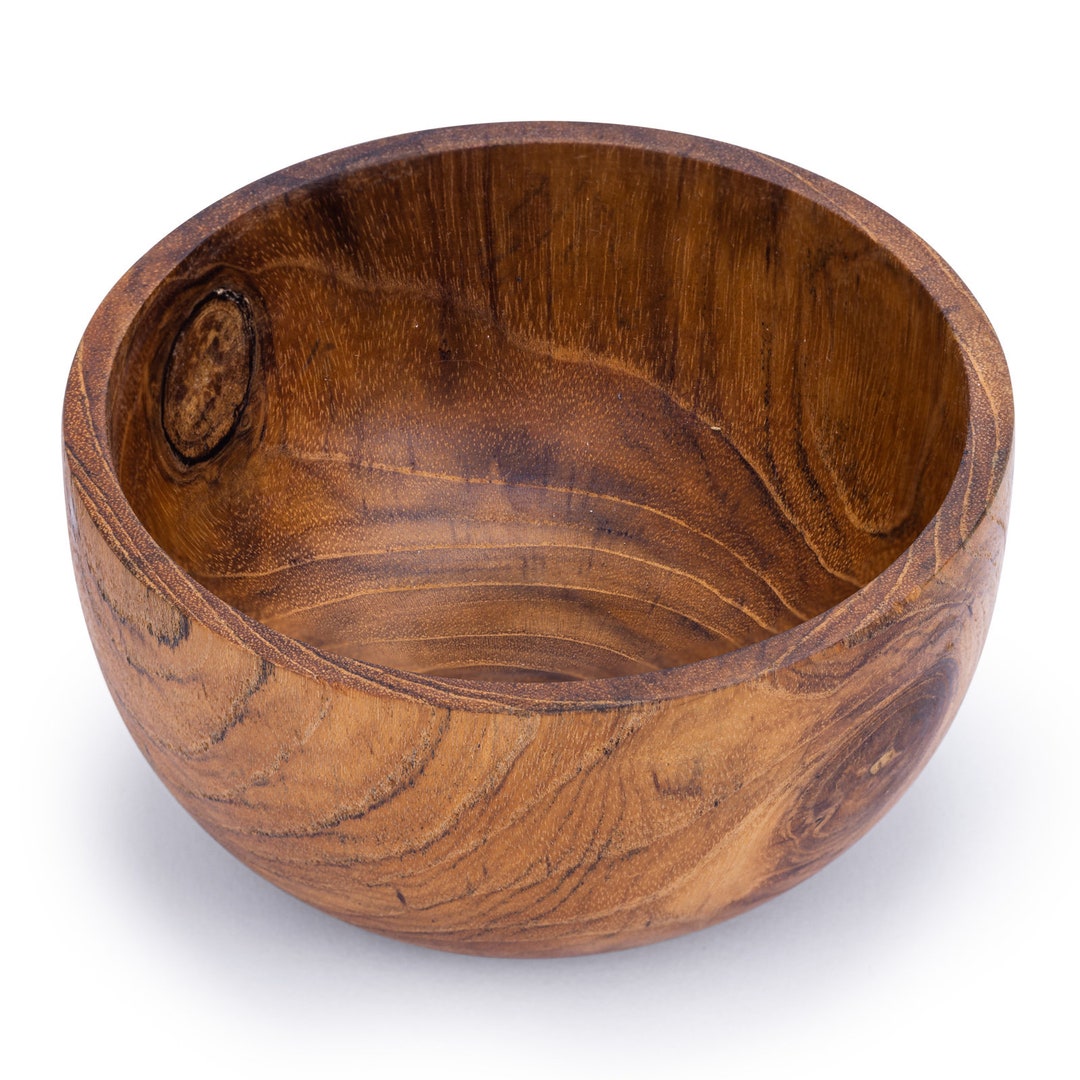 Round Wooden Bowl Eco-friendly 5 Inches Bowl | Vegan Rice Bowl ...