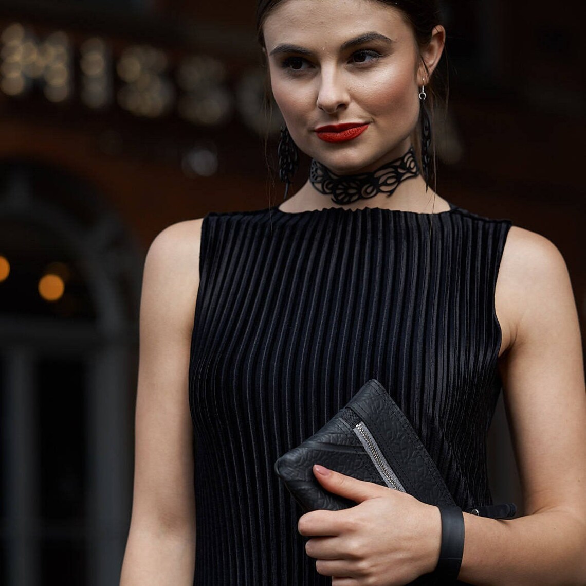 Handmade Recycled Rubber Choker: Elegant Vegan Necklace - Etsy