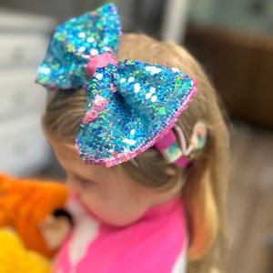 Baby/child Hearing Aid/cochlear Headband Mermaid Flip Sequin Bow - Etsy