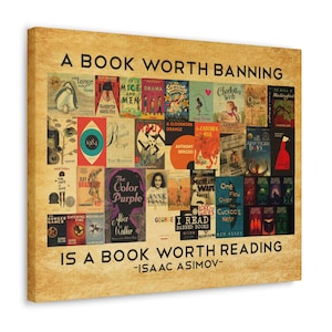A Book Worth Banning Poster & Canvas – Book Lover Wall Art – Librarian ...
