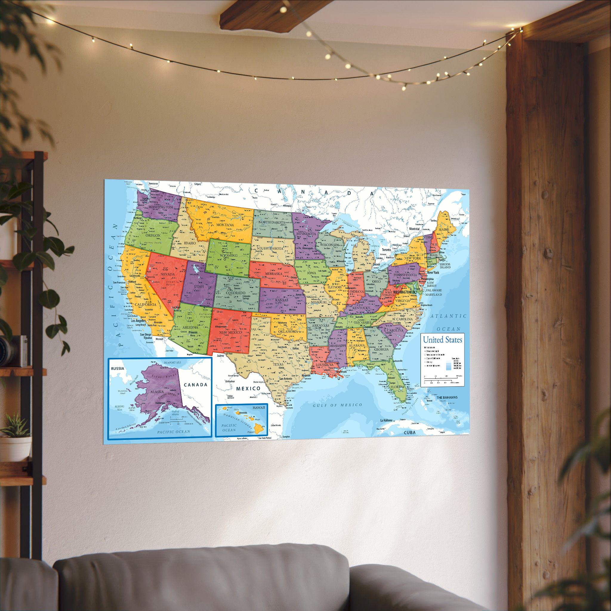 United States Wall Map Poster – Educational USA Chart – Classroom ...