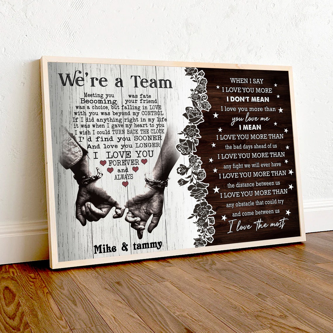 Personalized Couple Poster – We're A Team, When I Say I Love You ...