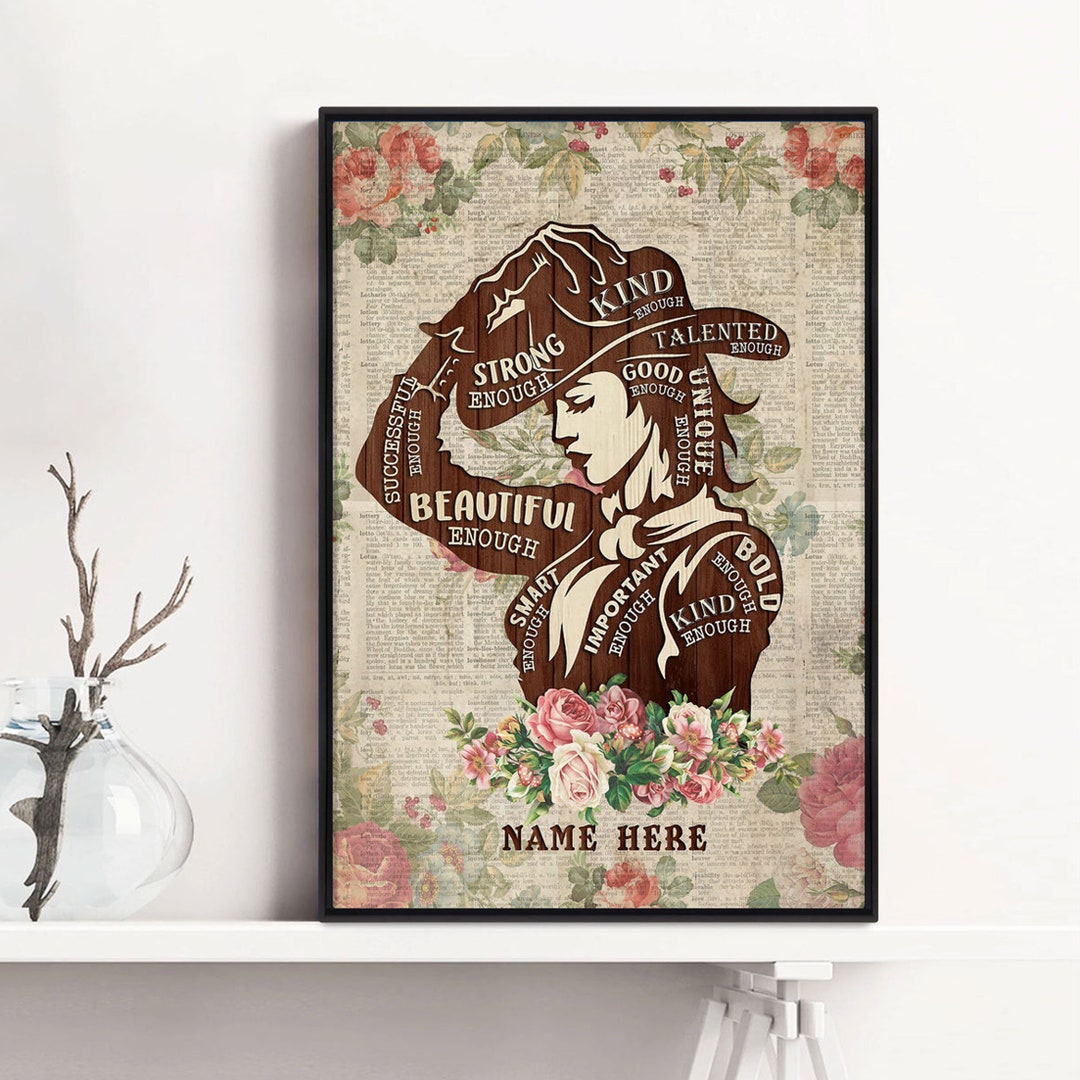 Personalized Cowgirl Poster & Canvas, Cowgirl - Inspirational Positive ...
