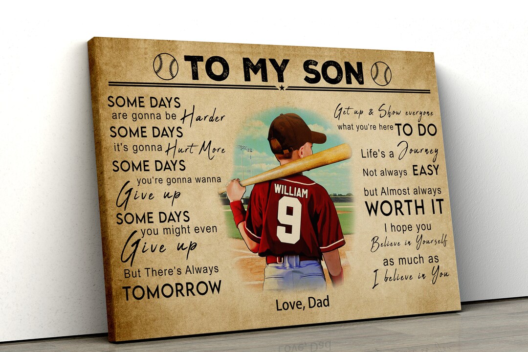 Personalized Baseball Poster, Vintage Style, Sport Gifts for Son ...