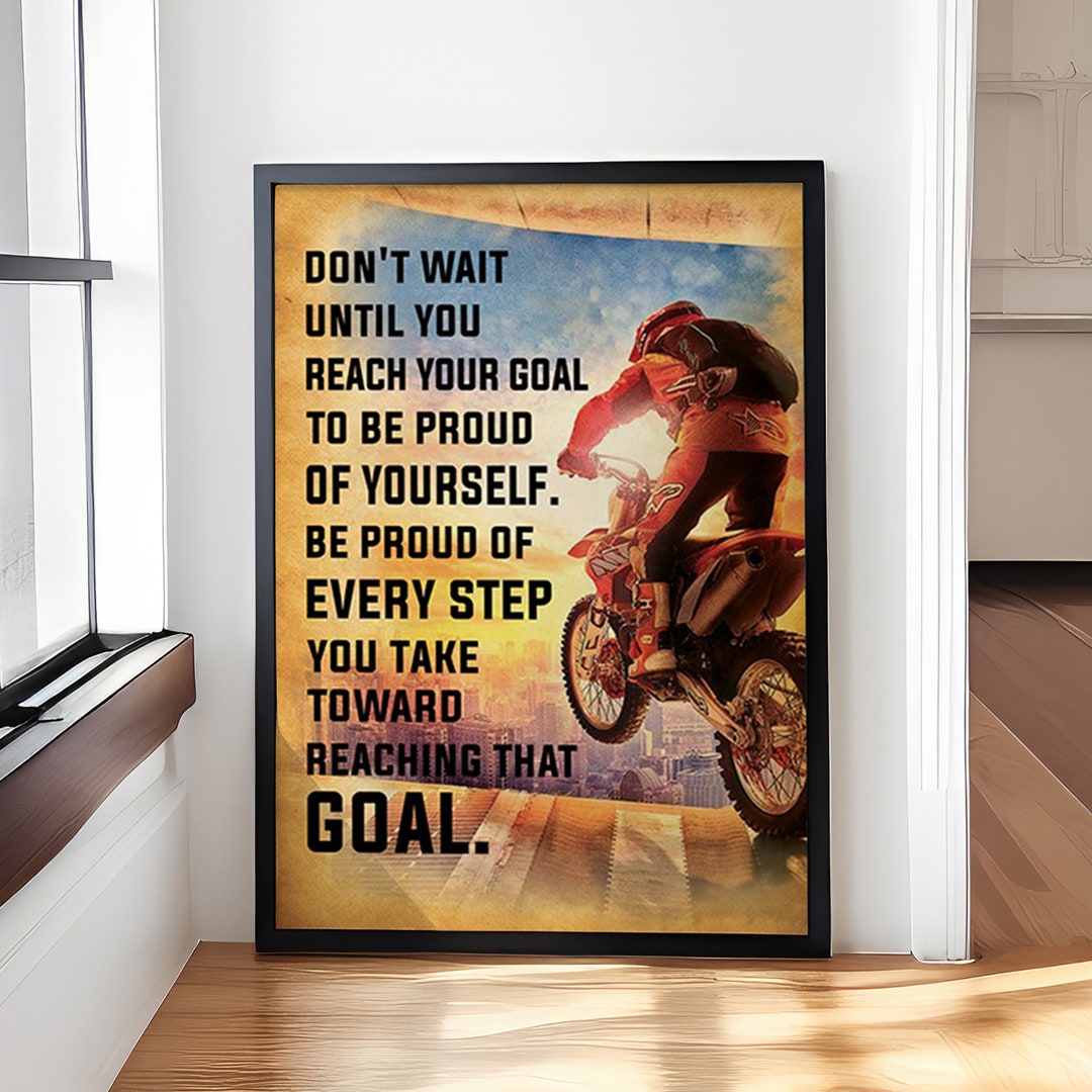Motocross Reaching Goal Posters Poster, Gift for Motocross Lovers, Gift ...
