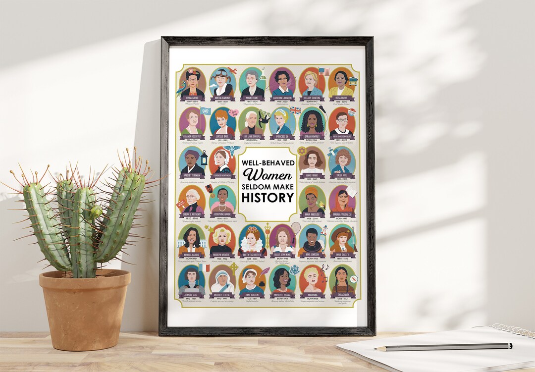 Well-behaved Women Seldom Make History Poster, Women in History Canvas ...