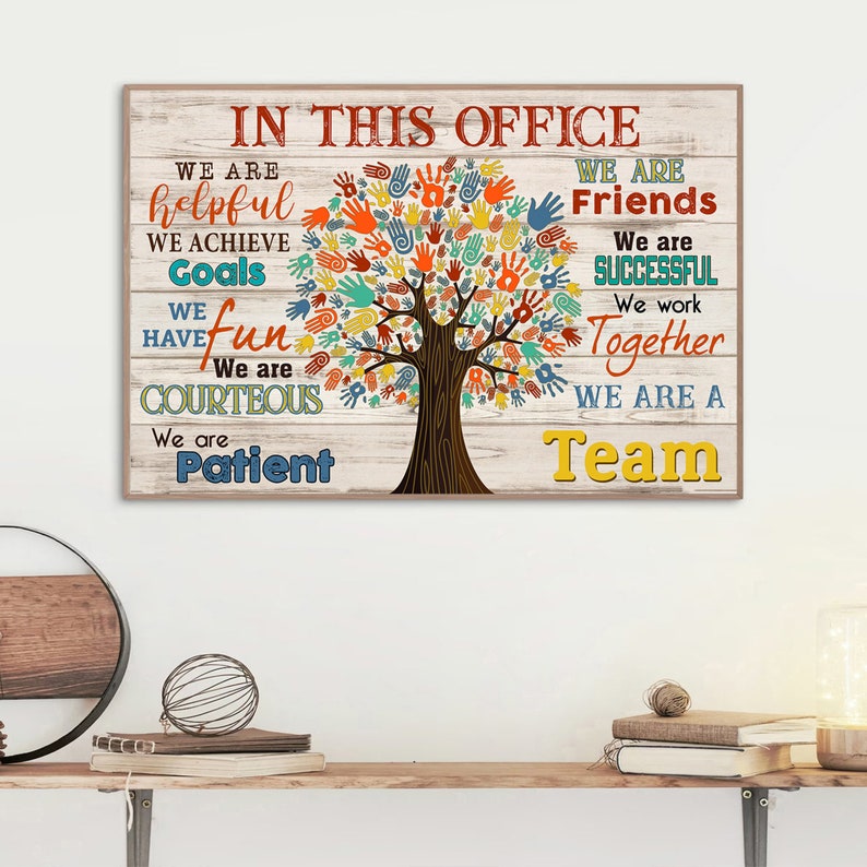 In This Office We Are A Team Poster, Positive Workplace Wall Art ...