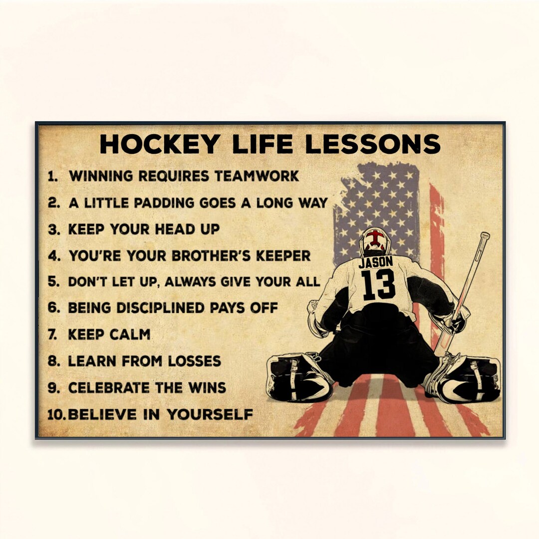 Hockey Life Lesson With Custom, Personalized Ice Hockey Poster, Canvas ...