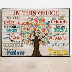 In This Office We Are A Team Poster, Positive Workplace Wall Art ...