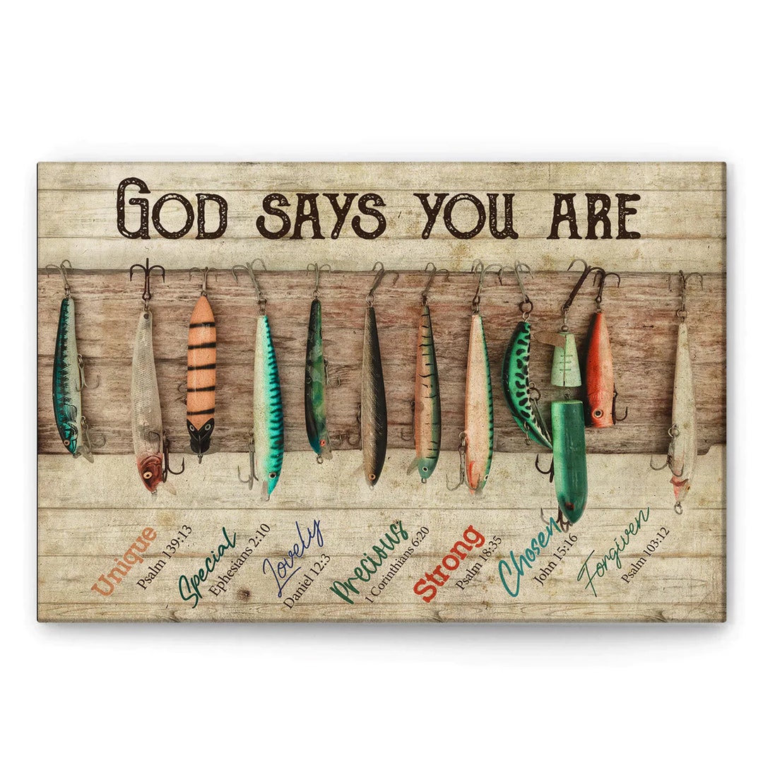 Fishing Poster/canvas, God Says You Are Wall Art, Home Decor, Mother's ...