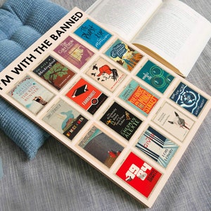I'm With the Banned Books Cover Poster, Book Vintage Lover Poster ...