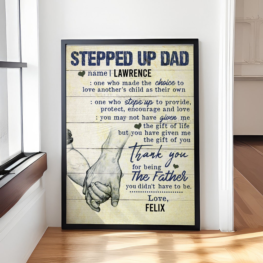 Personalized Stepped up Dad Father’s Day Gift Canvas/poster, Father's ...