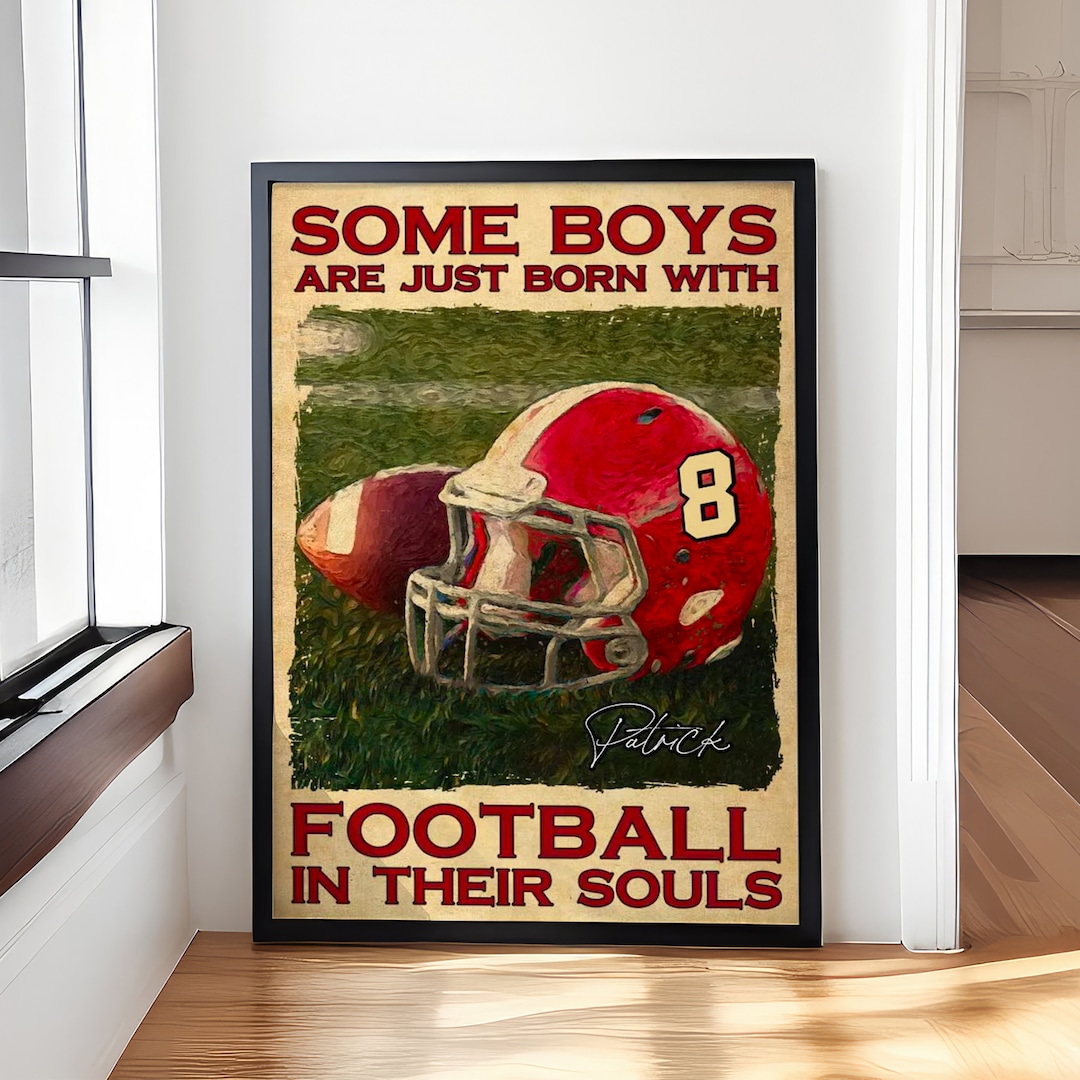Personalized Football Poster, Custom Name & Appearance, Football Gift ...