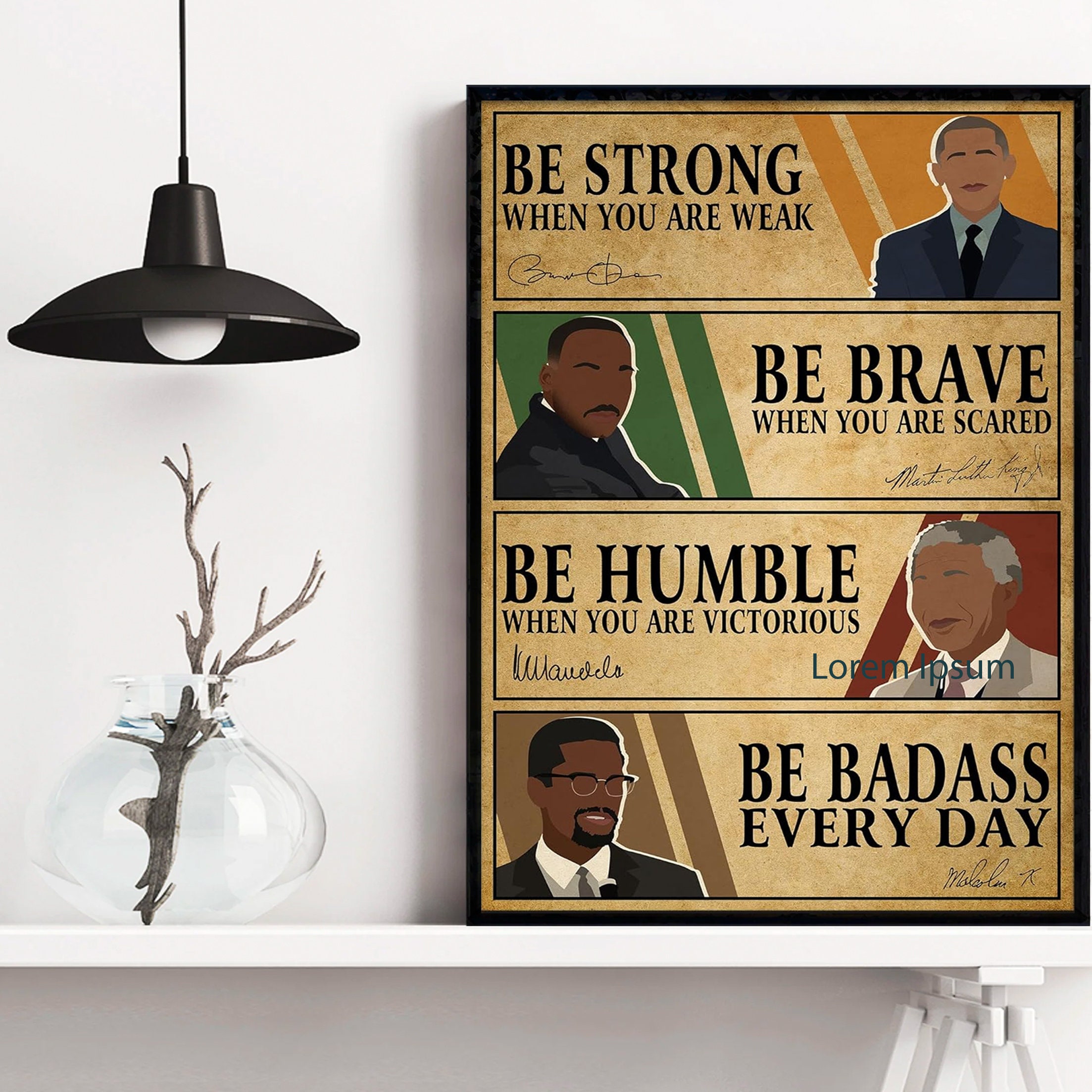 Men Leader Be Strong Poster – Minimalist Inspirational Quotes Art ...