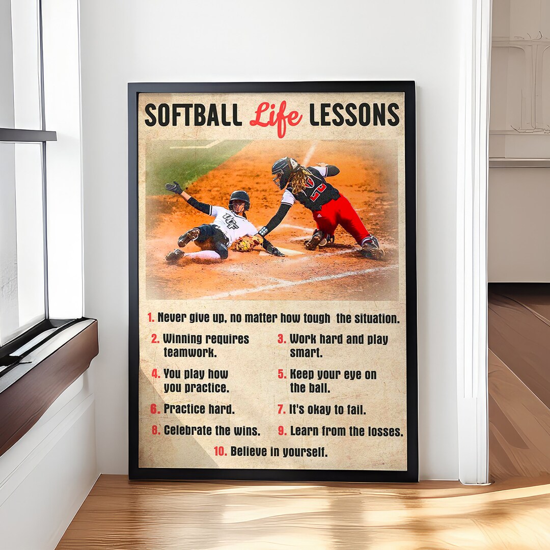 Softball Life Lessons Poster/canvas, Softball Life Lessons Wall Art ...