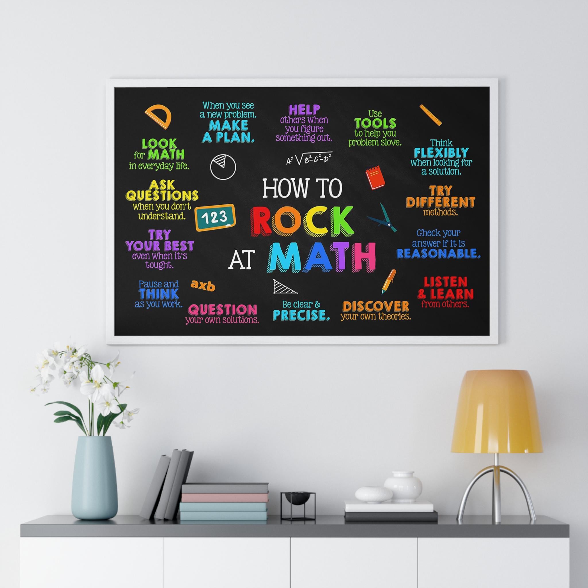 How to Rock at Math Poster, Math Classroom Decor for Middle High School ...
