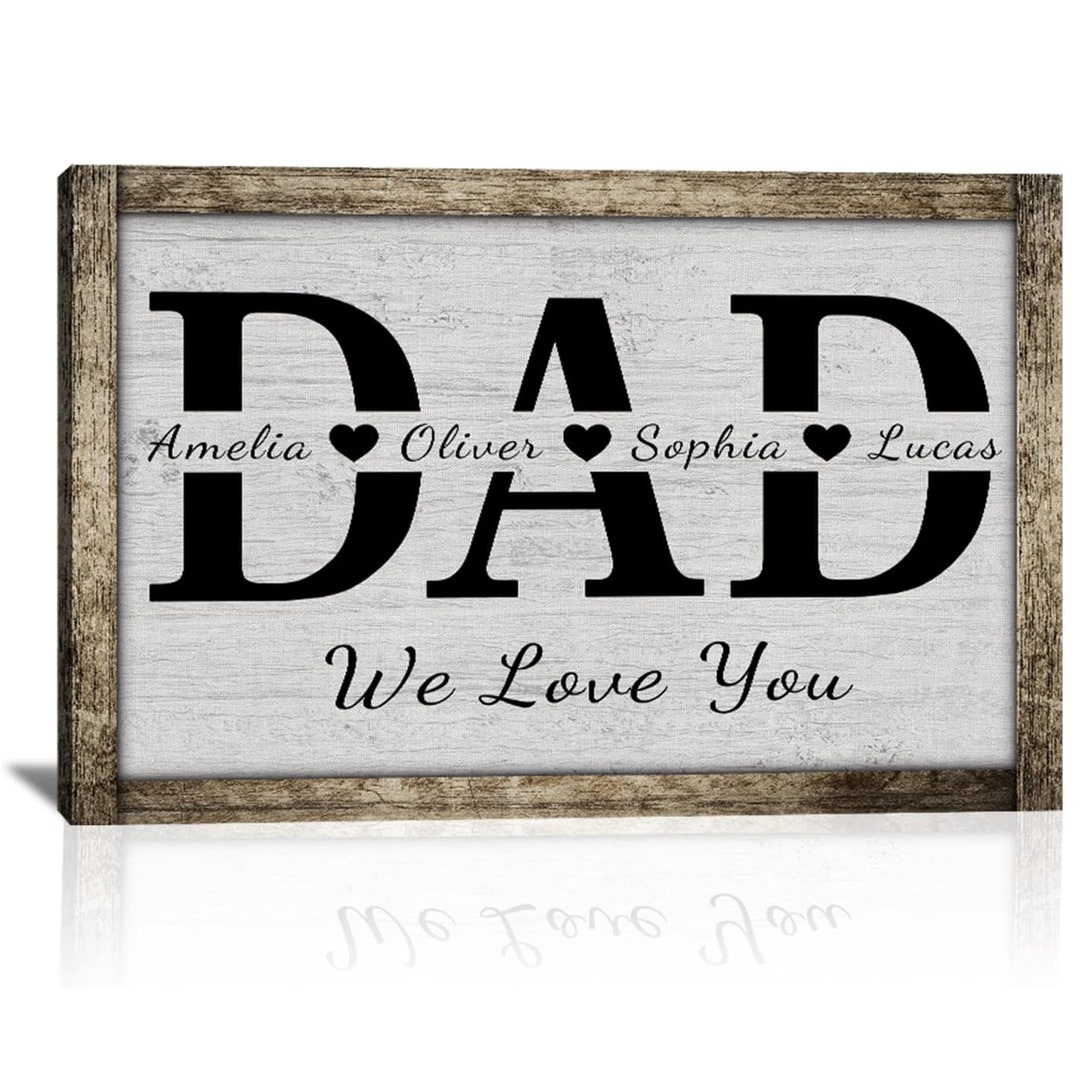 Personalized Dad Sign Canvas, Unique Fathers Gifts From Daughter Wife ...