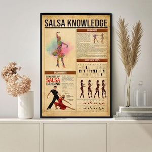 Salsa Knowledge – Benefits of Salsa Dancing Poster, Knowledge Poster, Vintage Poster Wall Art ...