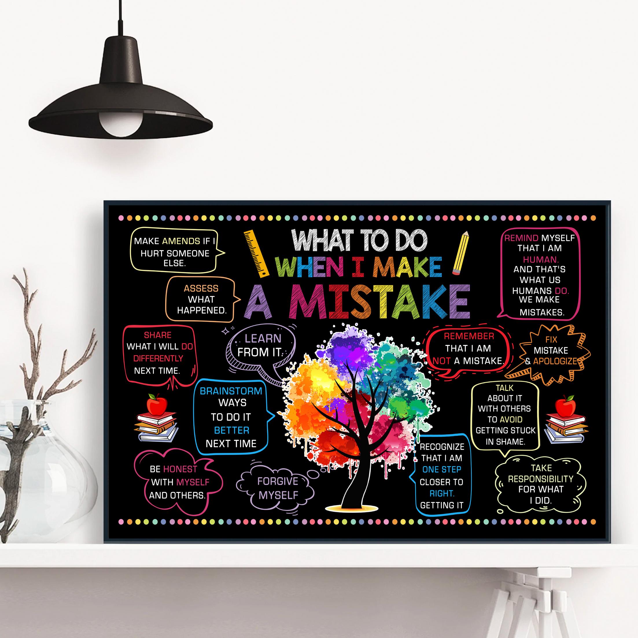 What to Do When I Make a Mistake Poster – Classroom Decor for Teachers ...