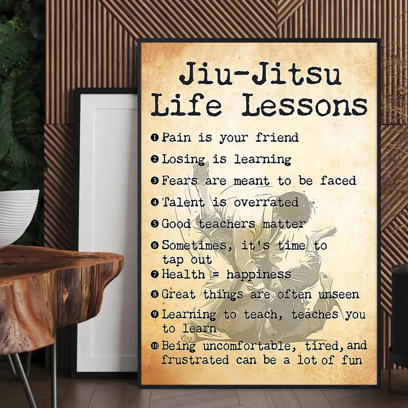 Jiu-jitsu Poster & Canvas, Jiu-jitsu Life Lessons Inspirational Quote ...