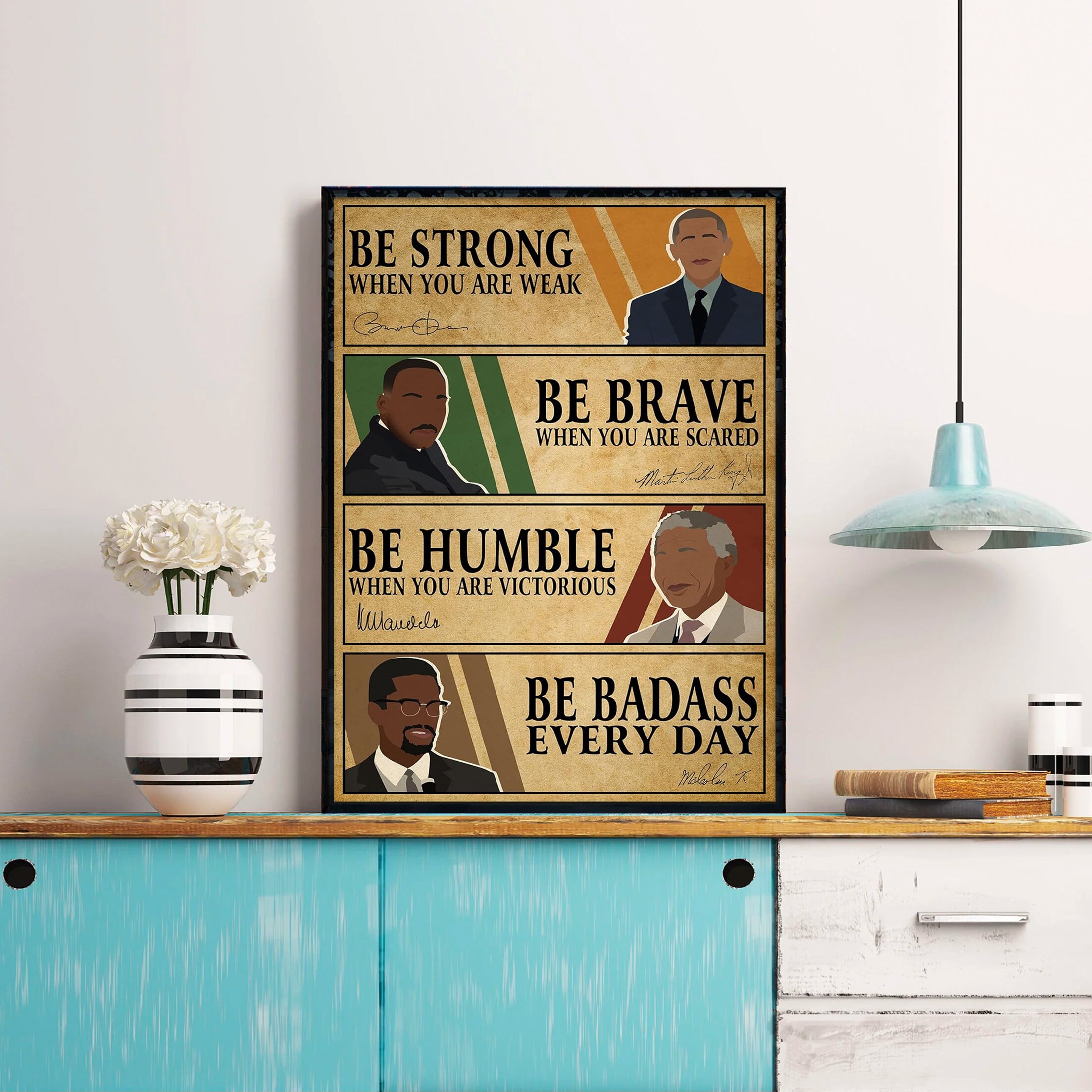 Men Leader Be Strong Poster – Minimalist Inspirational Quotes Art ...