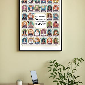 Well-behaved Women Seldom Make History Poster, Women in History Canvas, Feminist Poster, Vintage ...