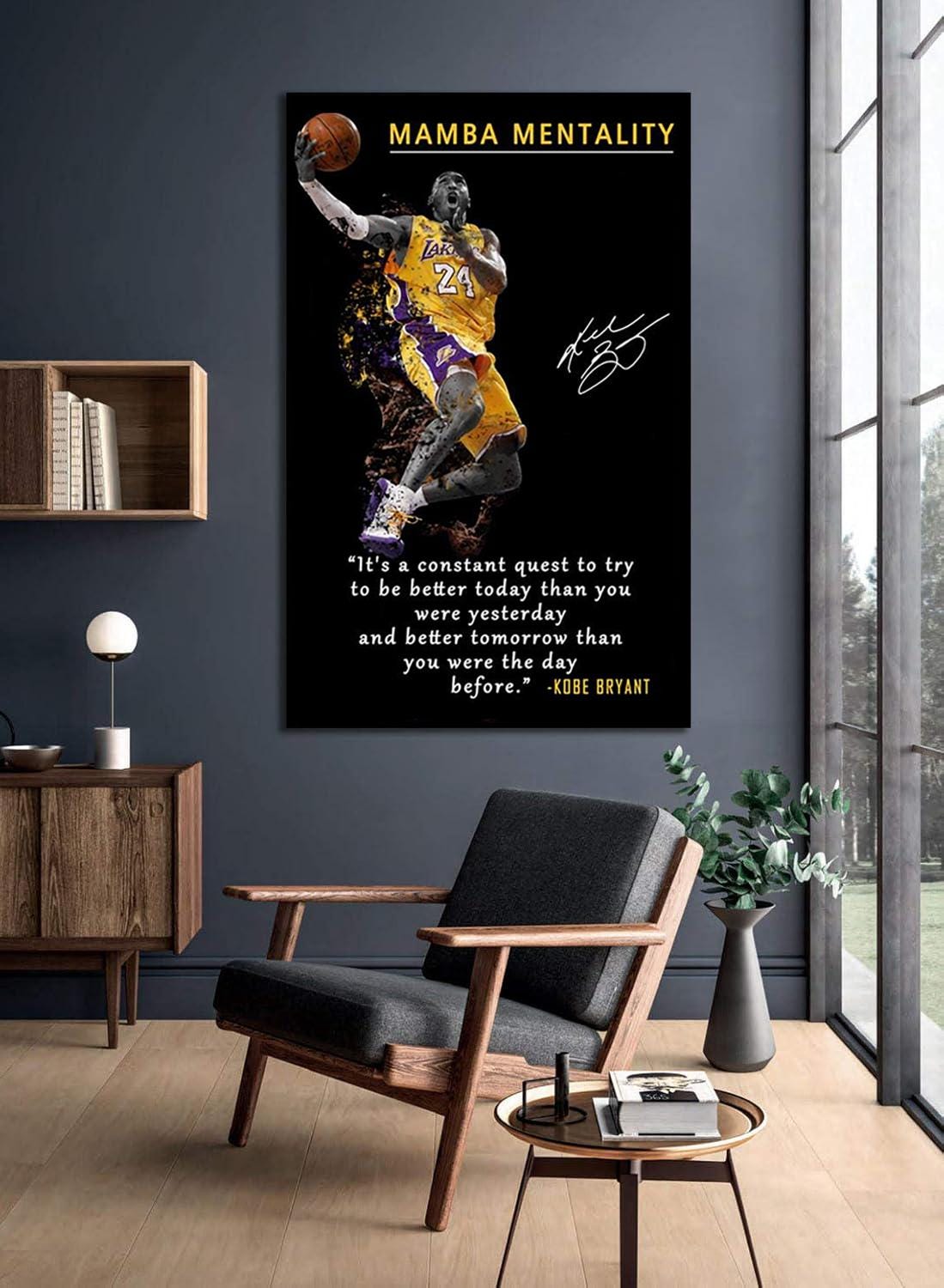Basketball Player Sports Decor – Kobe Bryant Mamba Mentality Quote ...